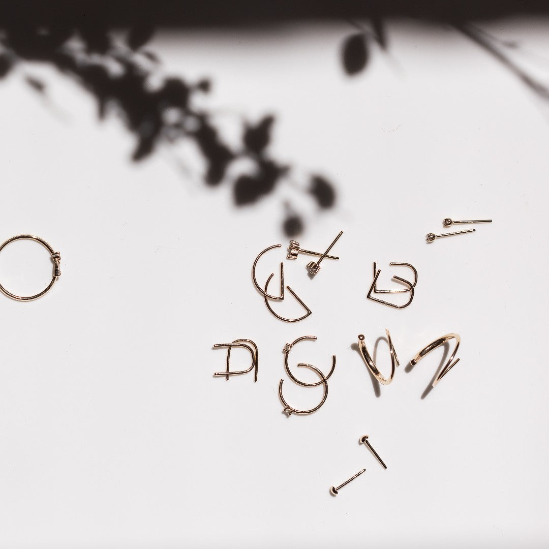 Mini D Shaped Hoops – Forrest Grey